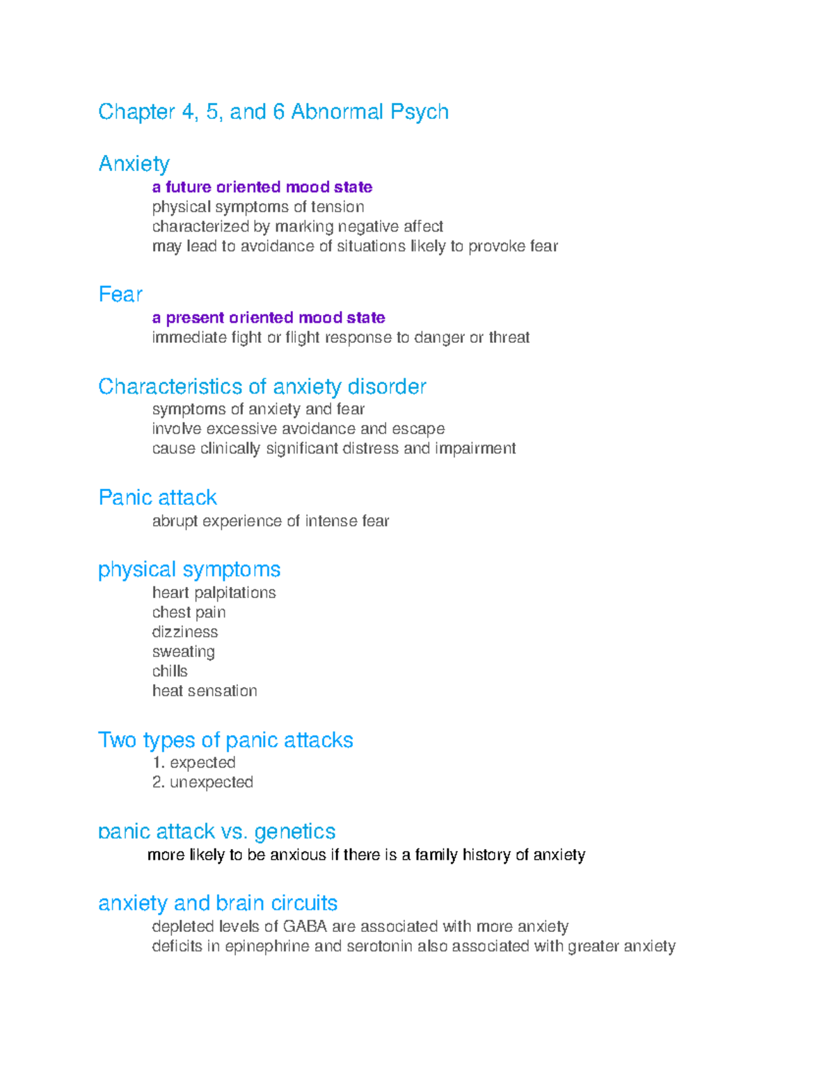 Chapter 4,5,6 abnormal psych - Chapter 4, 5, and 6 Abnormal Psych ...