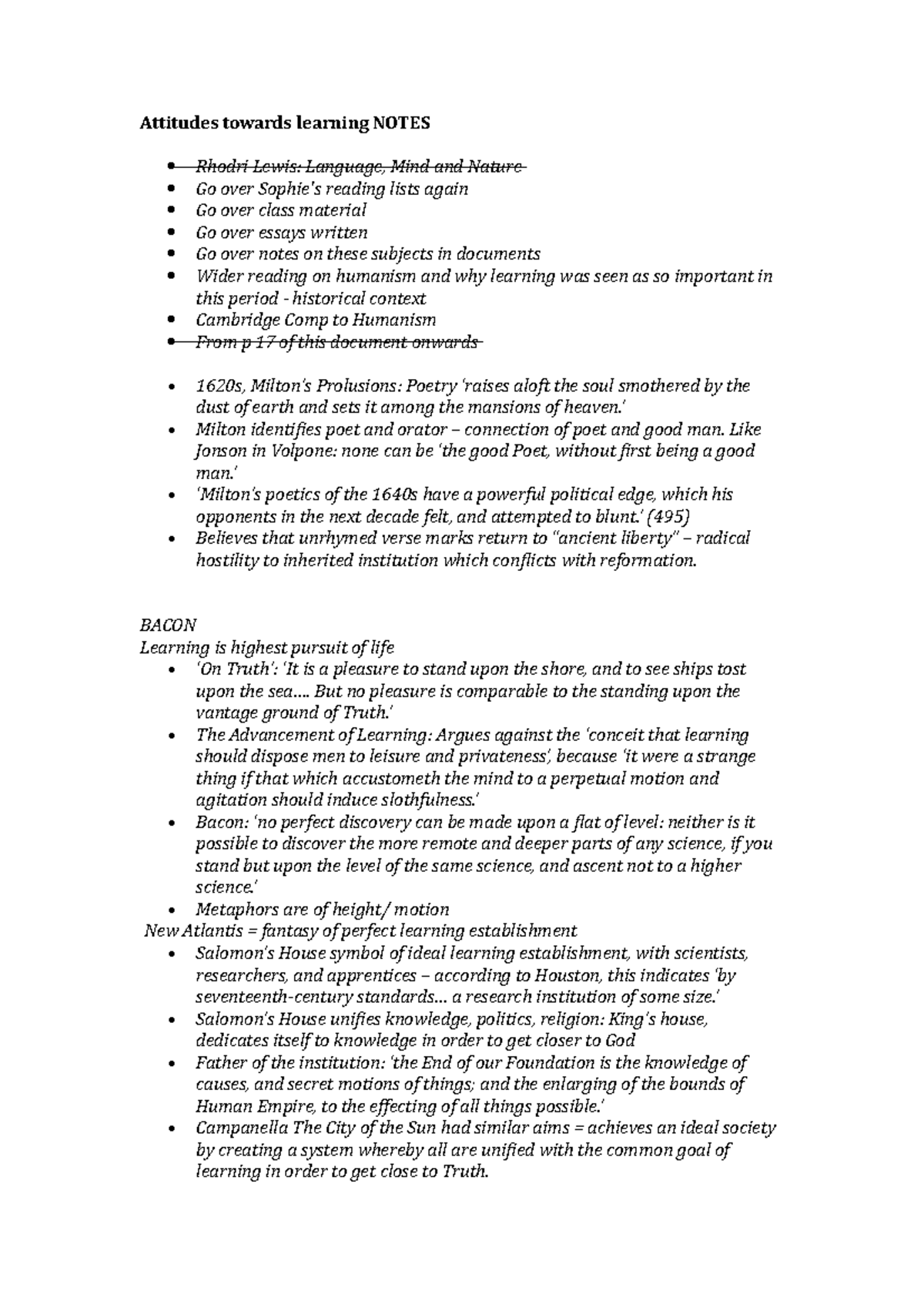 Attitudes towards learning Notes - Attitudes towards learning NOTES ...