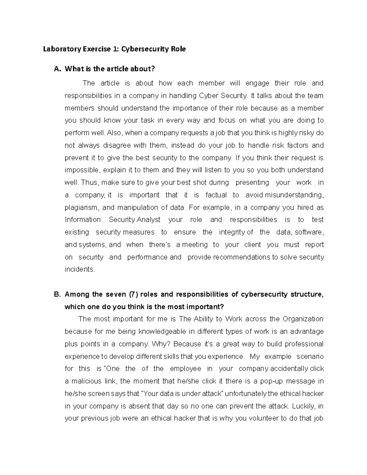 Laboratory Exercise 1 - lab exe 1 - Laboratory Exercise 1 ...