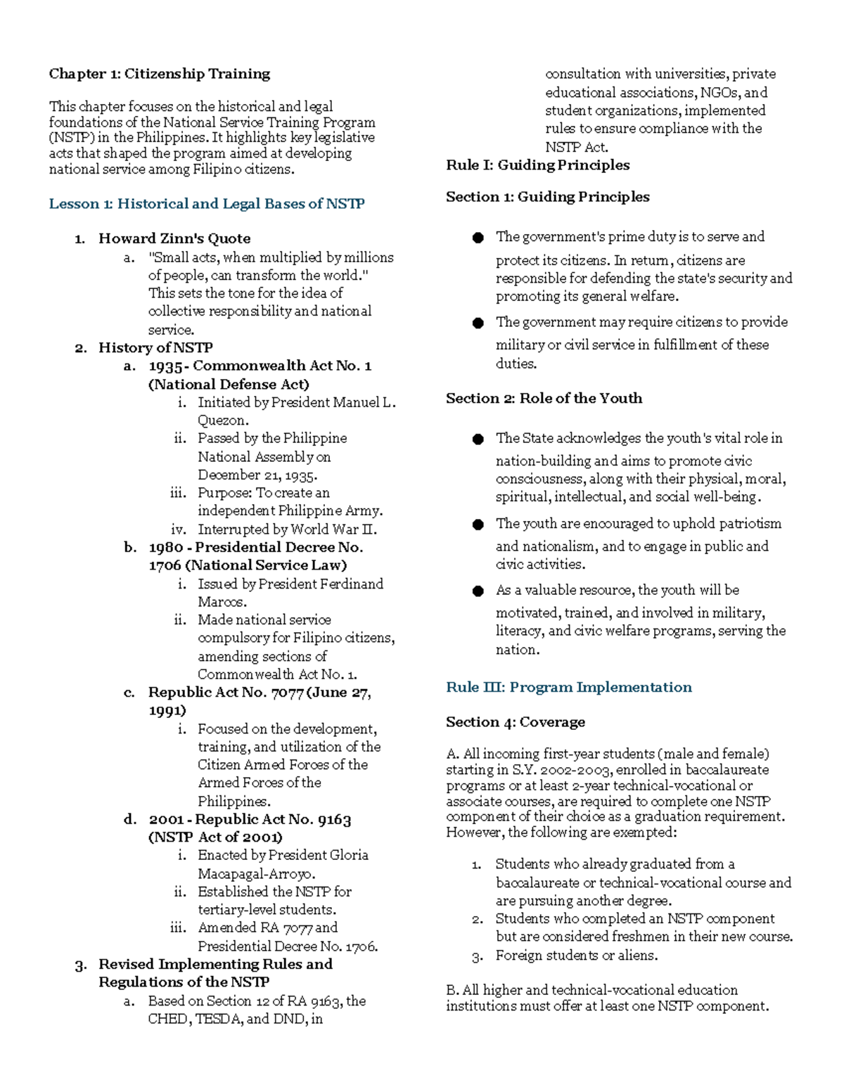 NSTP - 1 - 3 - these are some of the topics you might need in your ...