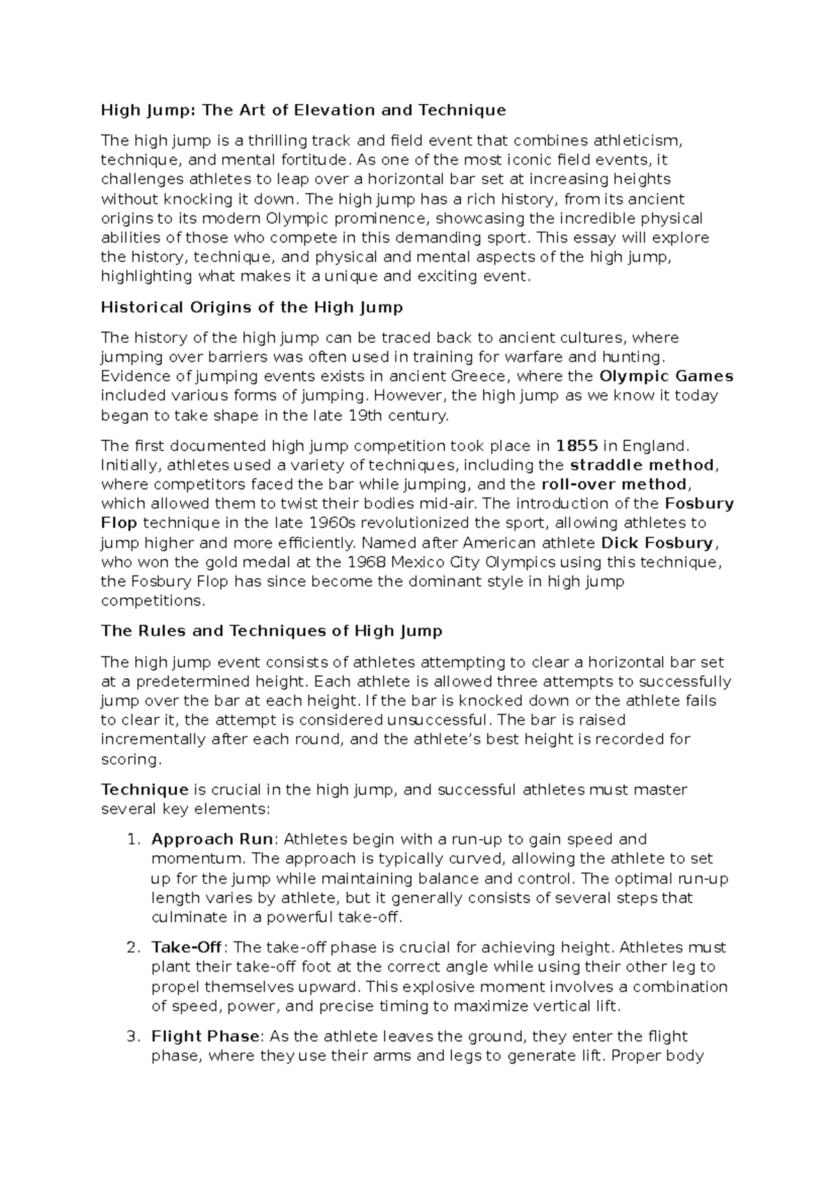 High Jump - High Jump - High Jump: The Art of Elevation and Technique ...