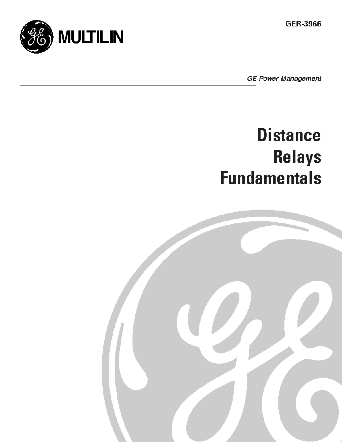 GE Distance Relays Fundamentals - MULTILIN GER- Distance Relays ...