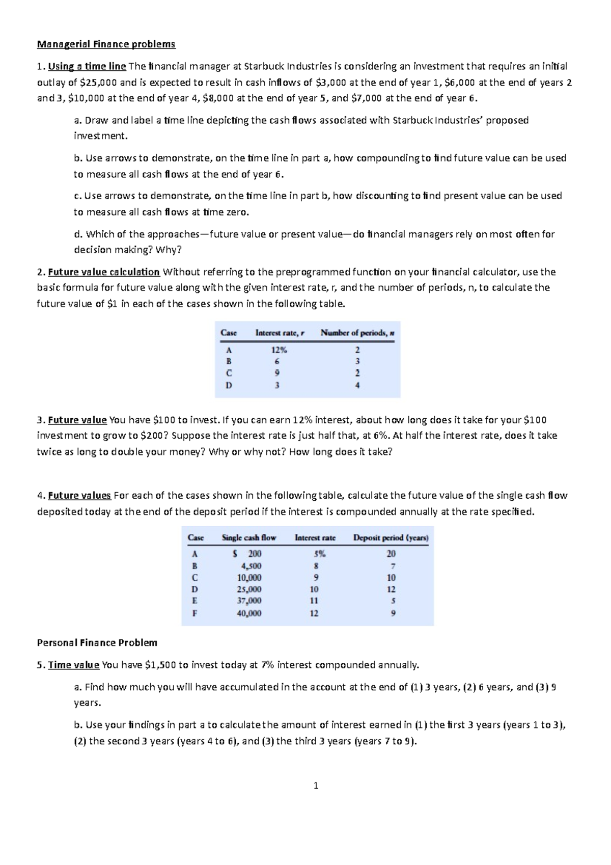 Managerial Finance Problems Ch05 1 18 Financial Management Eslsca