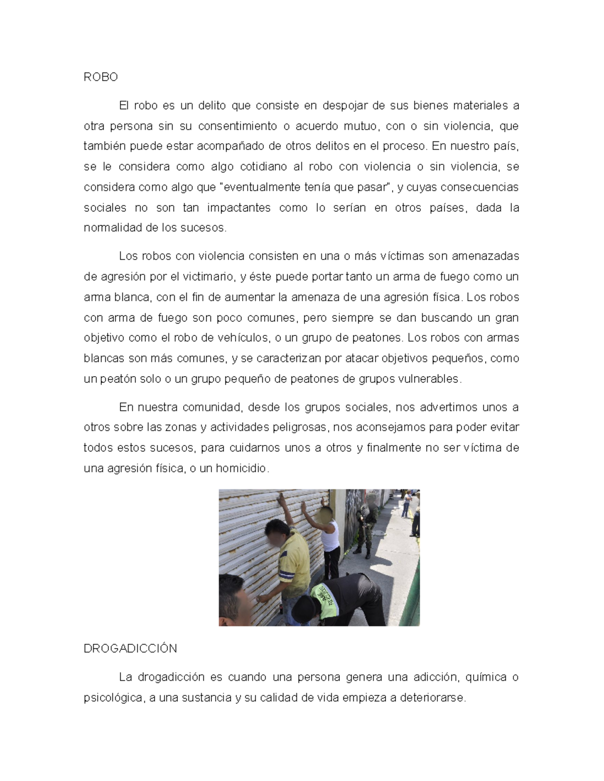 Conceptos bases de sociología - ROBO El robo es un delito que consiste ...