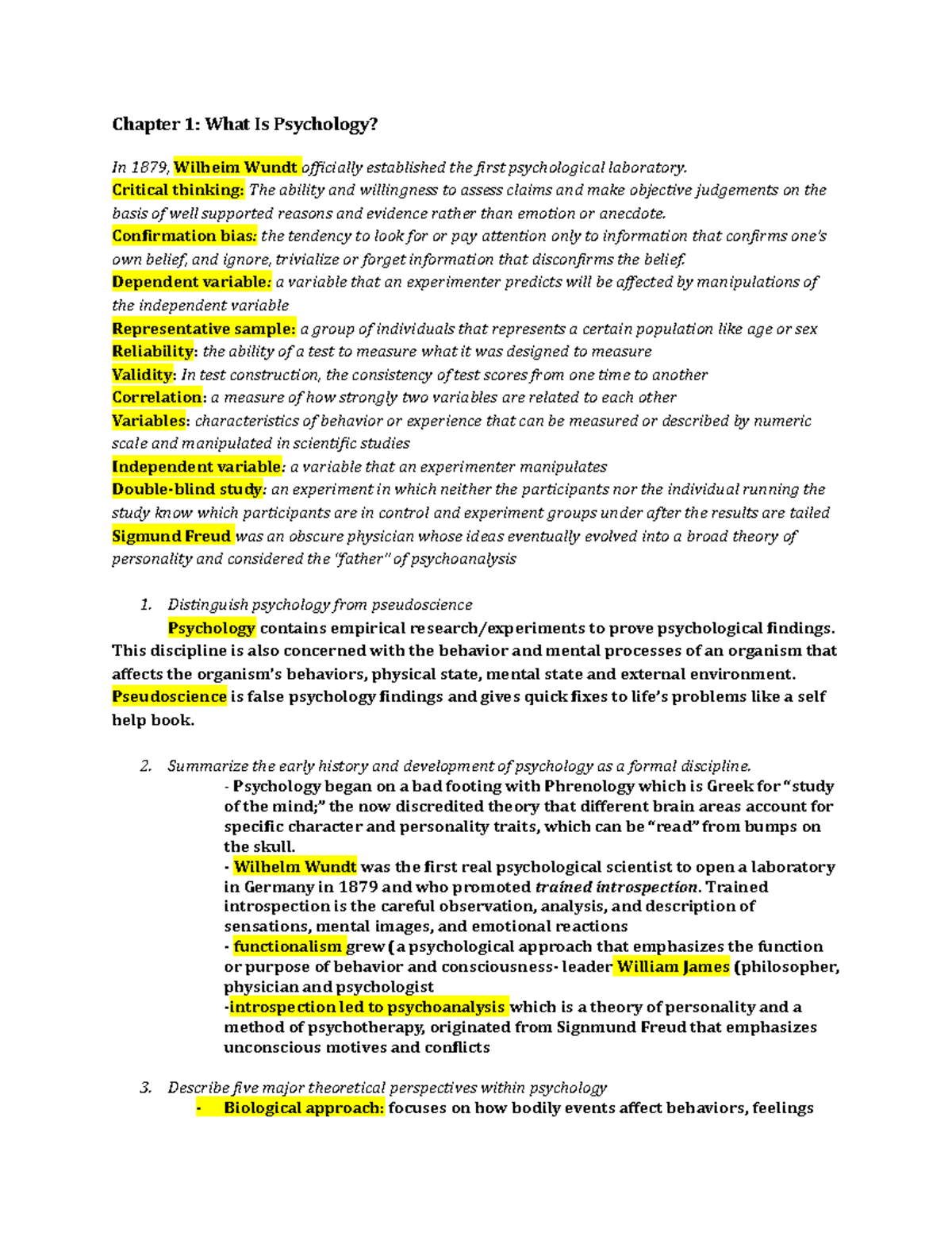 Psy Notes Midterm 1 Psy 202 Notebook Answers Chapter 1 What Is Psychology In 1879 4568
