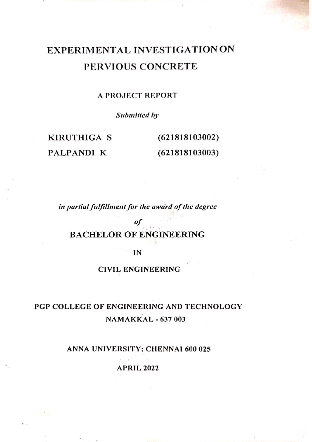 Projectwork on previous - btech - Studocu