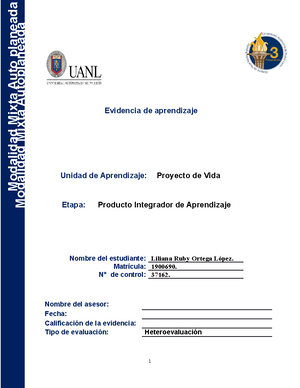 Etapa 1 (ejemplo) - evidencia - Universidad Autónoma de Nuevo León Preparatoria 5 Proyecto de ...
