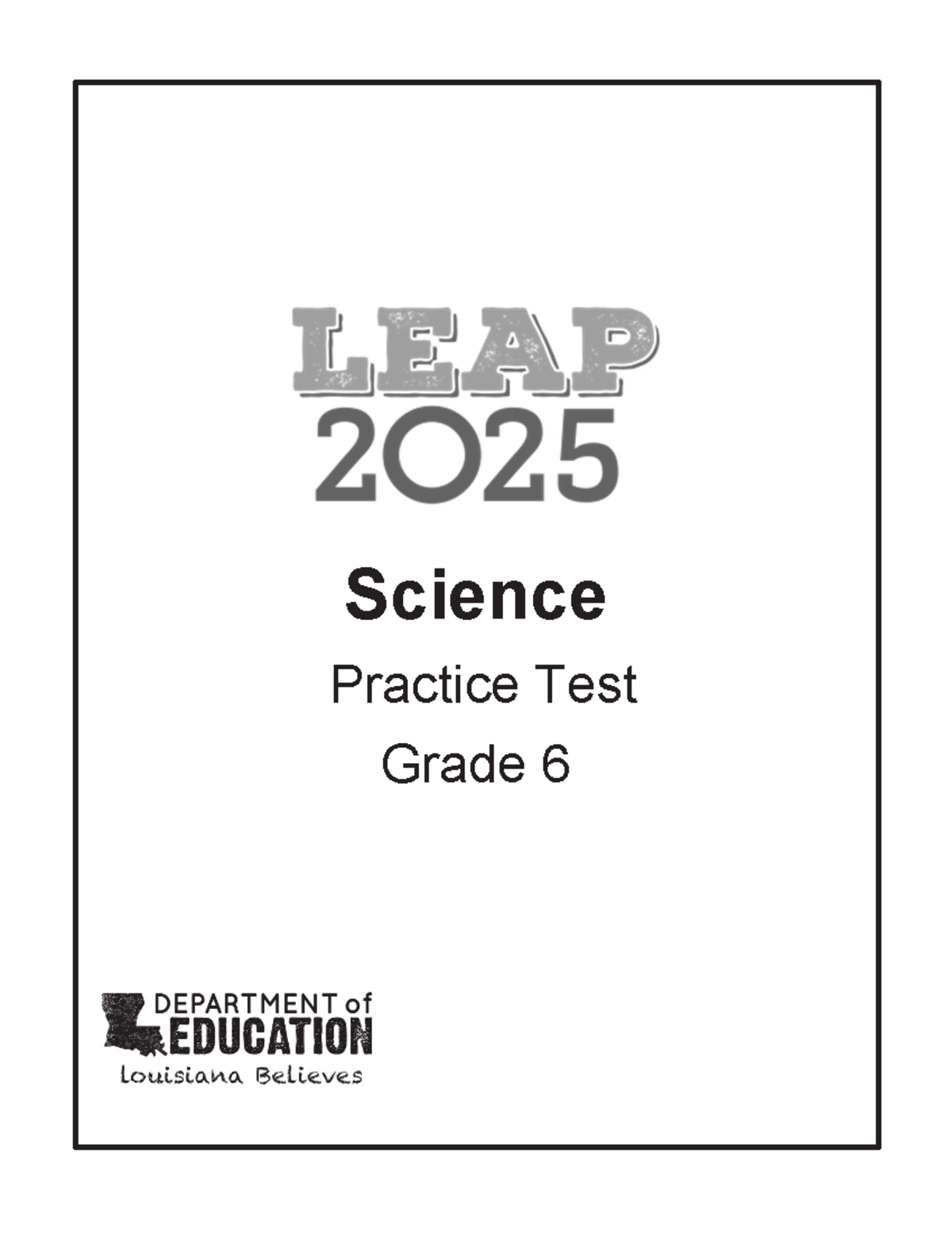 Grade 6 Practice Test Science - Practice Test Grade 6 Session 1 Session ...