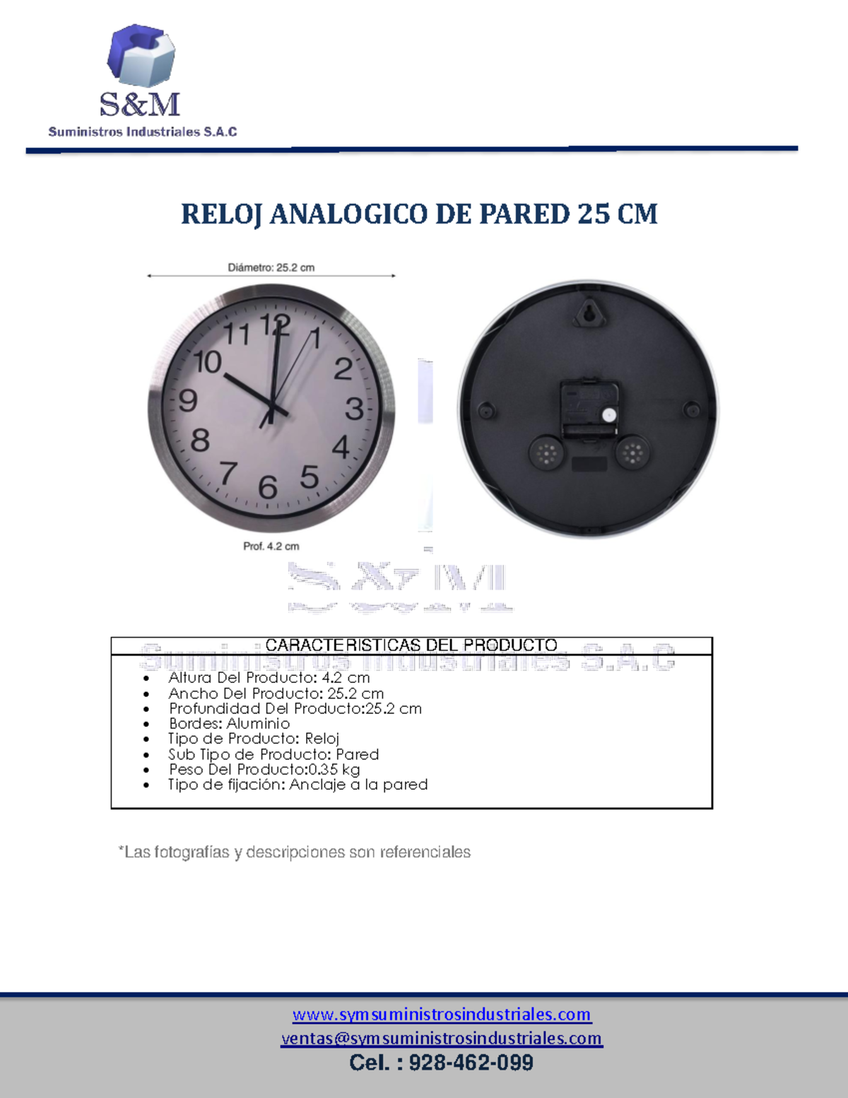 Reloj Analogico 25 cm - Dibujo Tenico - RELOJ ANALOGICO DE PARED 25 CM ...