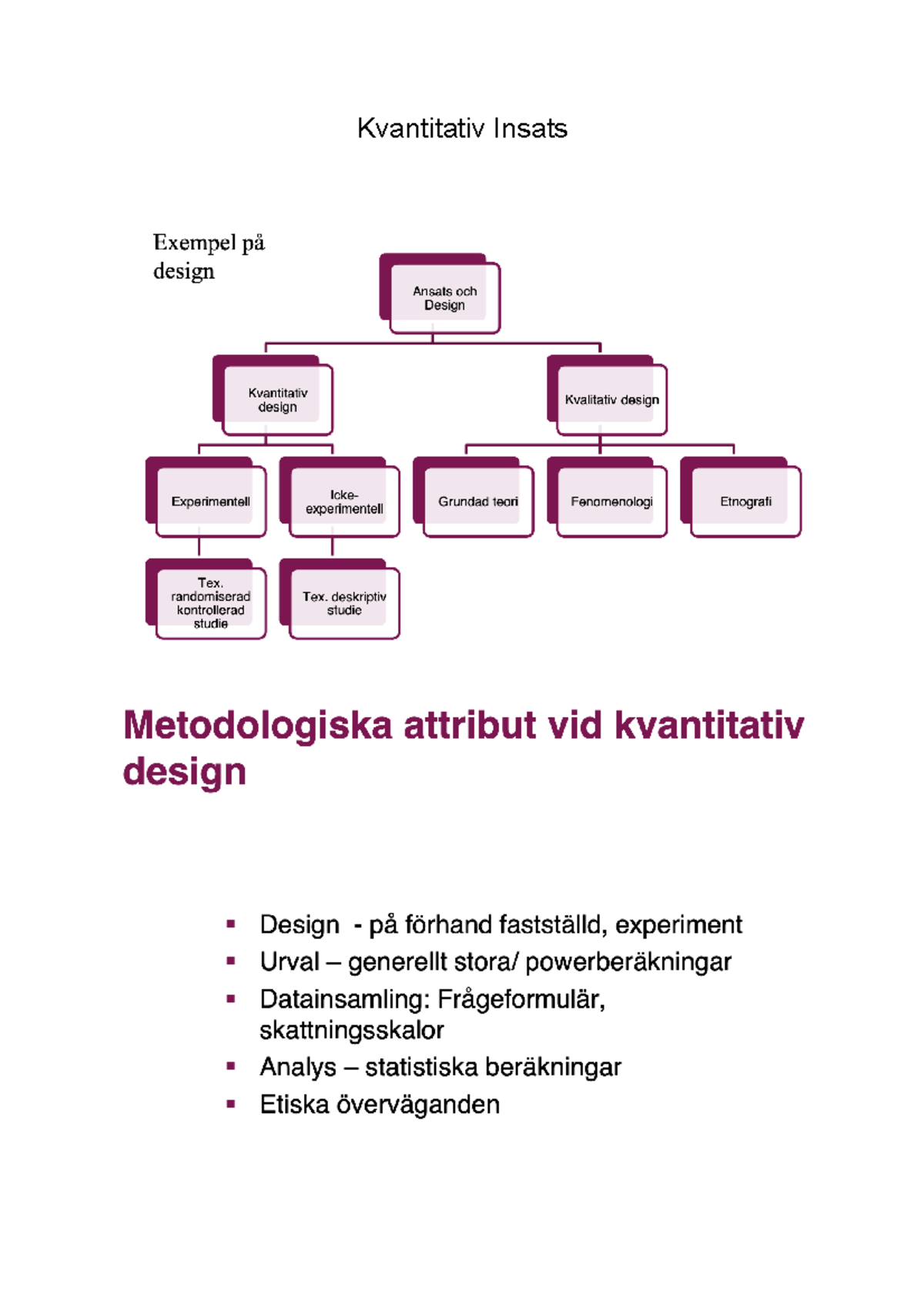 Kvantitativ ansats - Kvantitativ Insats Kvantitativ ansats Beskriva ...
