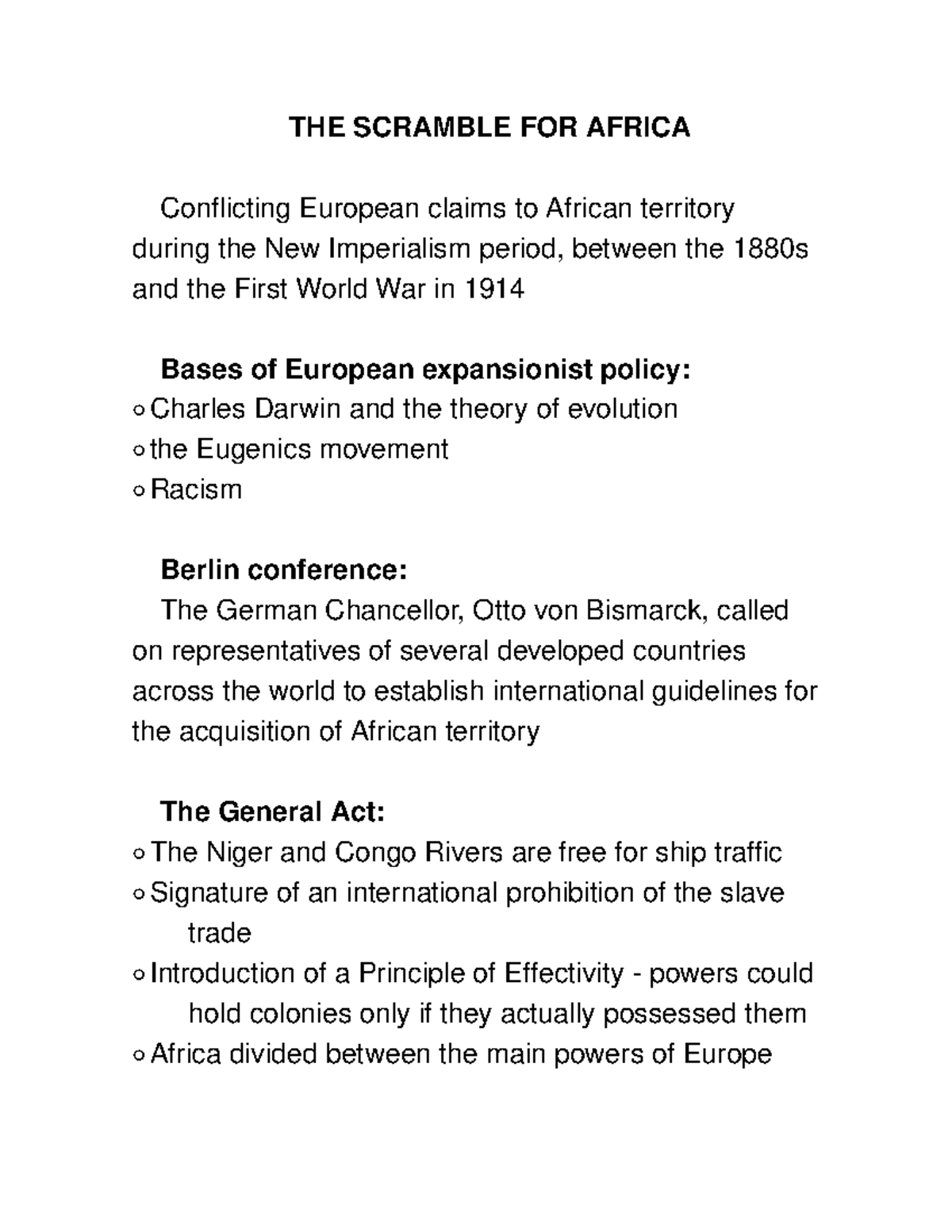 Scramble for Africa / Nigerian War - THE SCRAMBLE FOR AFRICA ...