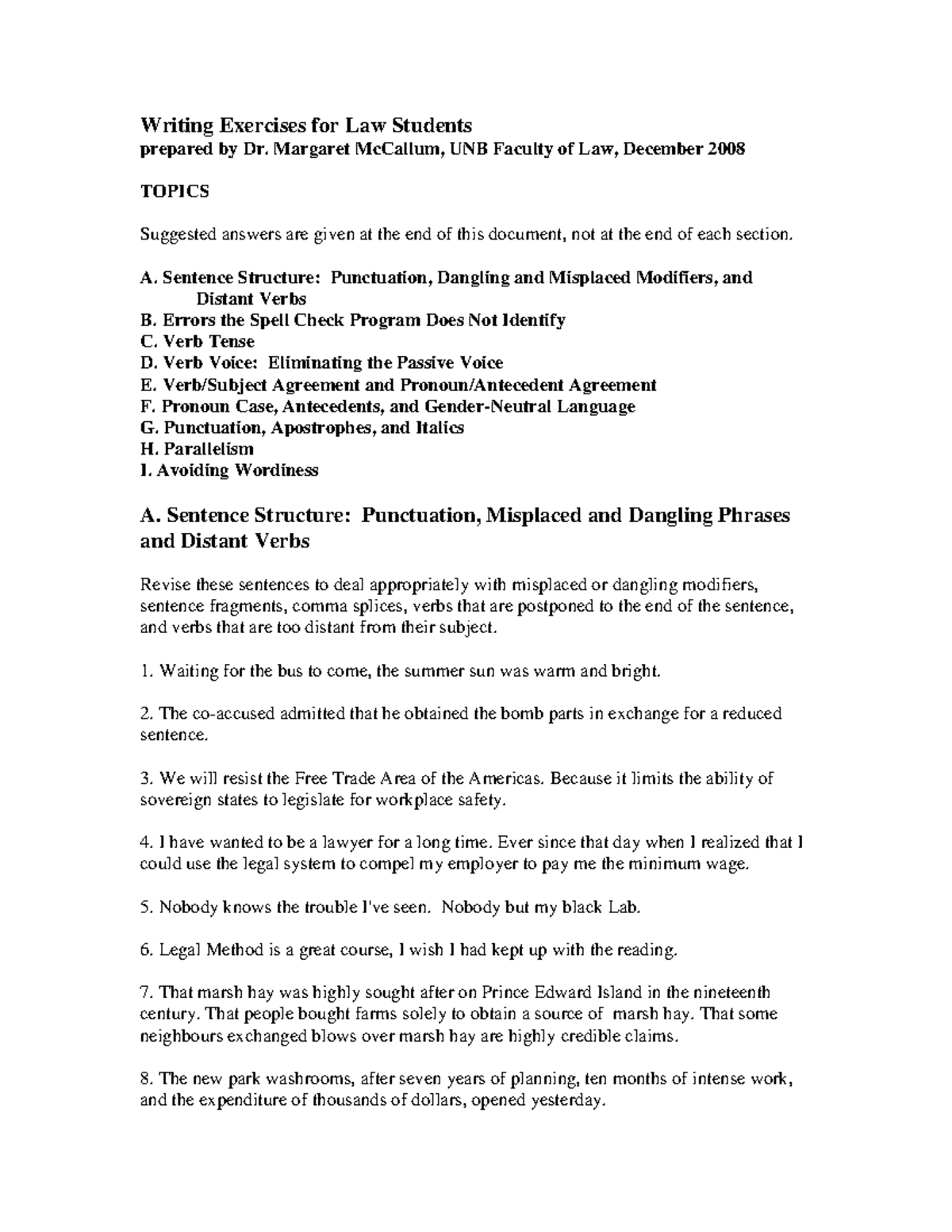 2 Writing Exercises For Law Students 001 Writing Exercises For Law