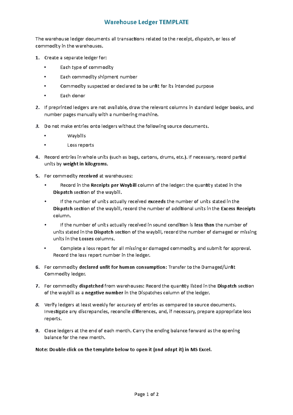 7.3 - asdfas asdf asdf asds adsa - Warehouse Ledger TEMPLATE The ...