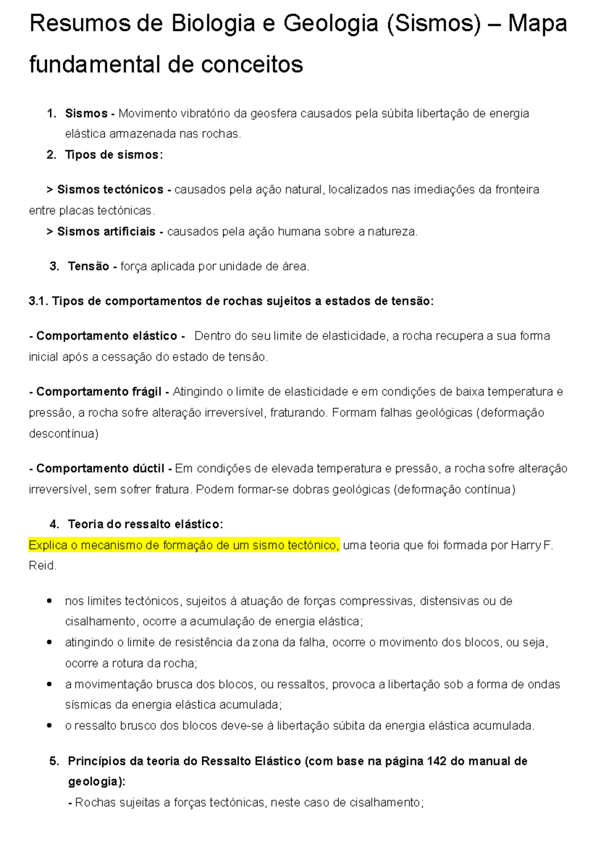 Resumos de Biologia e Geologia (sismos) - Tipos de sismos: > Sismos ...