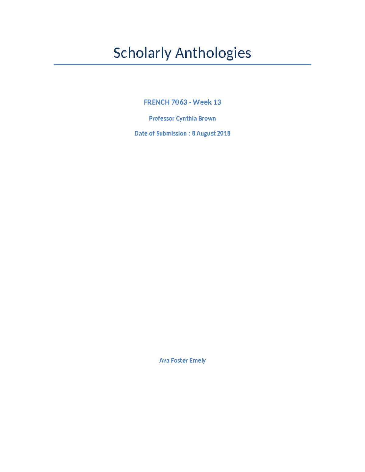 French-7063-Scholarly Anthologies - Scholarly Anthologies FRENCH 7063 ...