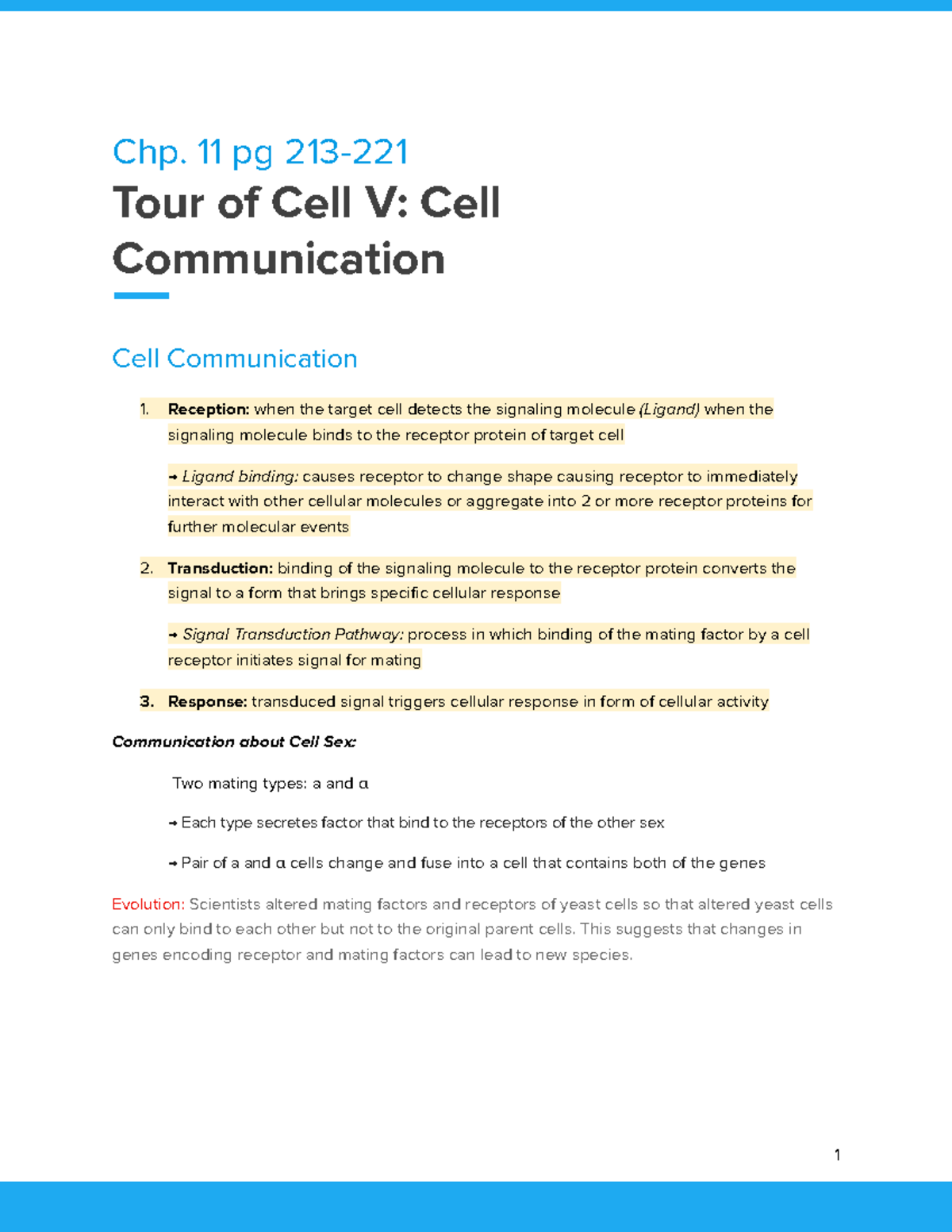 Part 9 of Notes - all the material on the test ! Got an A+ in bio 93 ...