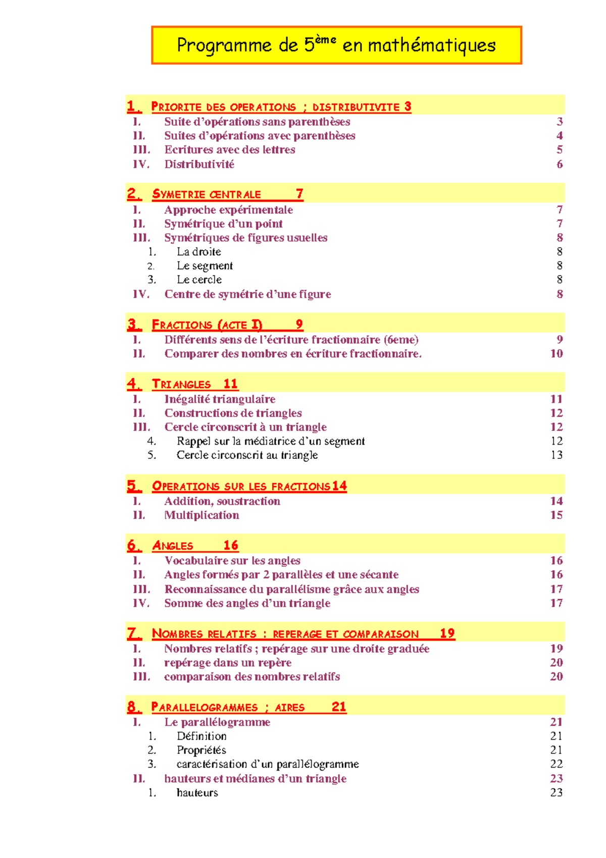Math 5e - mathematique de 5 emme annéé - ème PRIORITE DES OPERATIONS ...