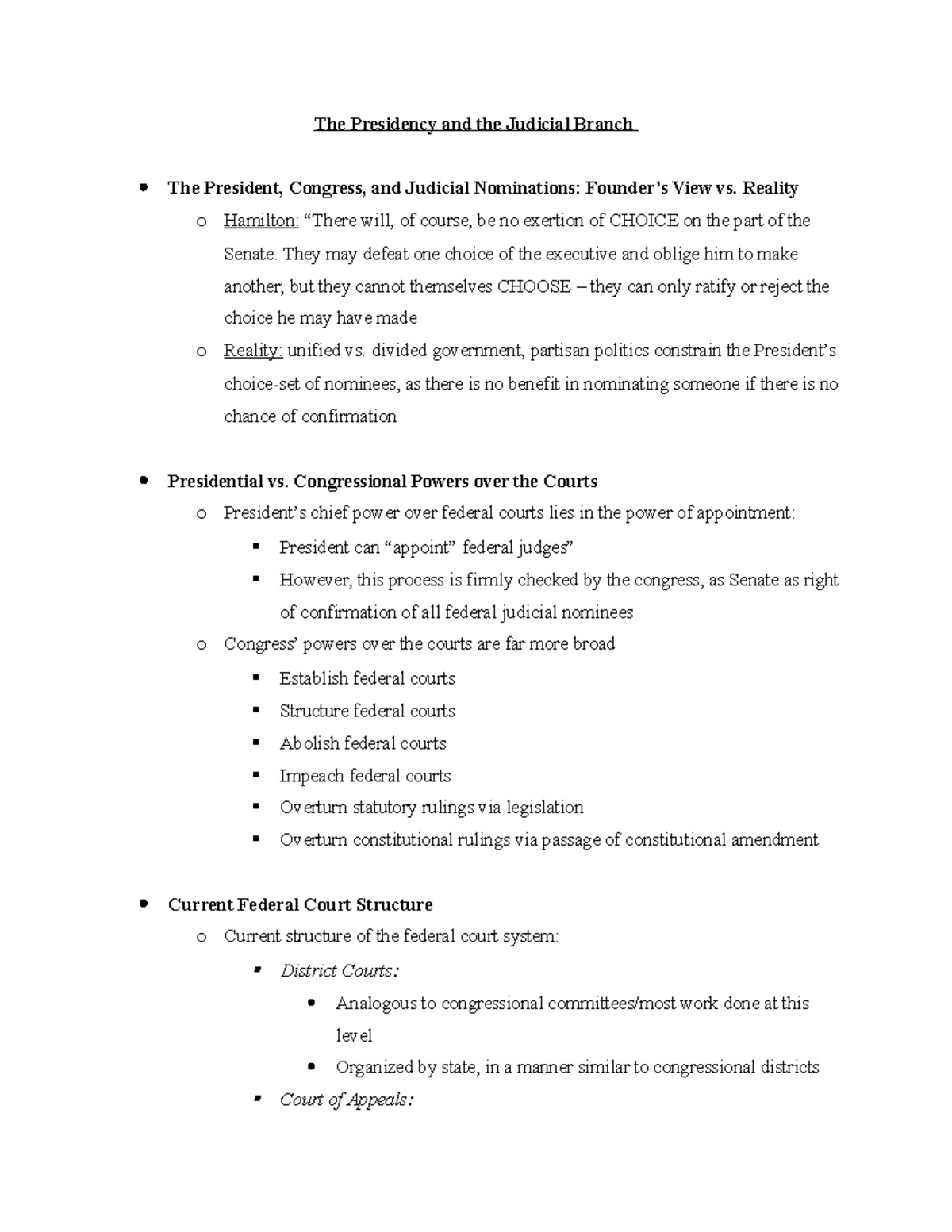 American Presidency - The Presidency and the Judicial Branch - The ...