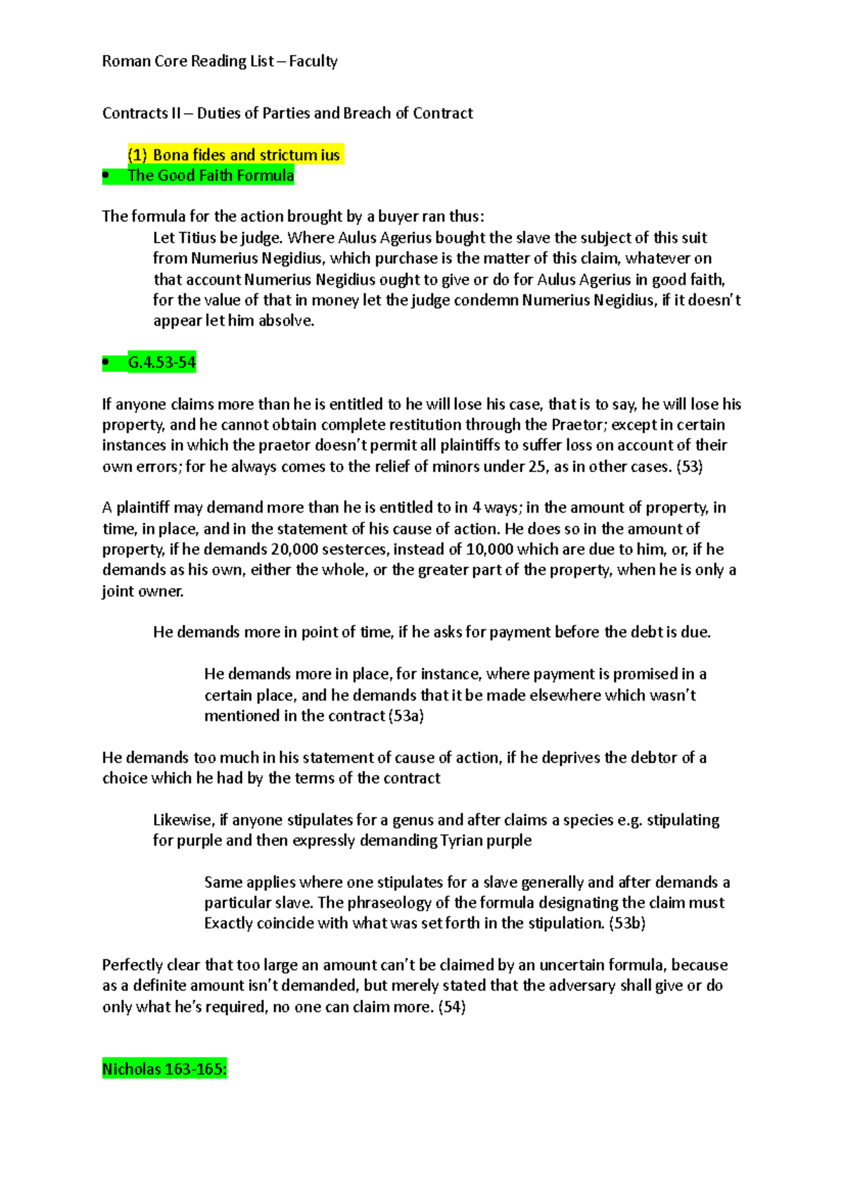 Contracts II - Where Aulus Agerius bought the slave the subject of this ...