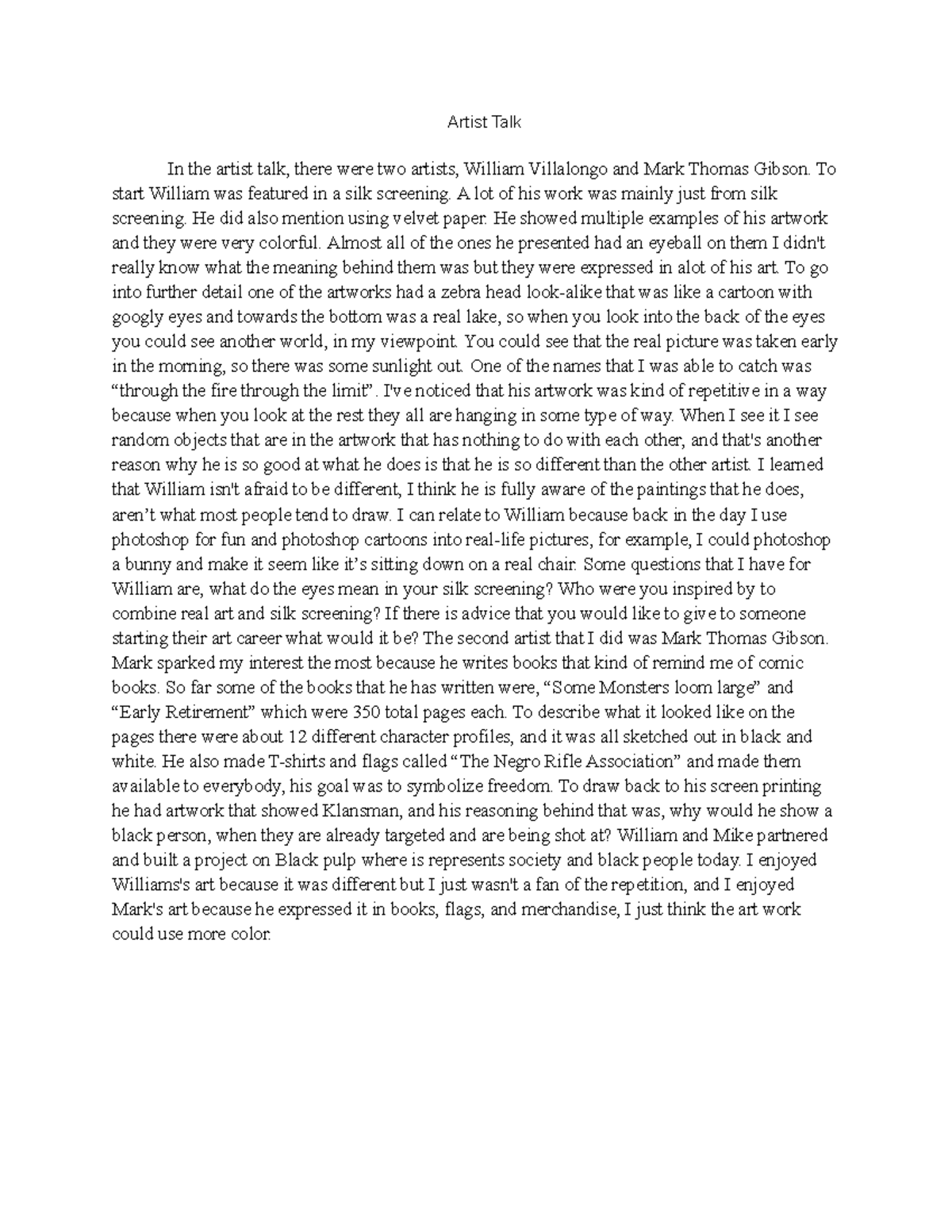 Artist Talk - fgbfngmthresddgfhgtrt - Artist Talk In the artist talk ...