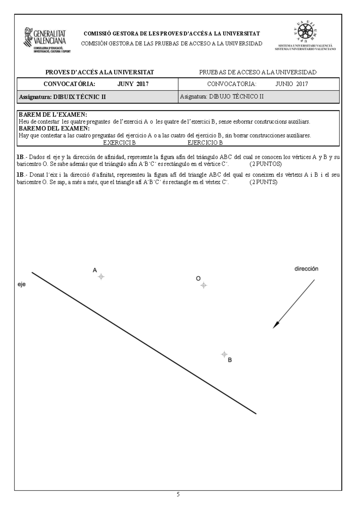 Recopilación geometría selectividad - COMISSIÓ GESTORA DE LES PROVES D ...