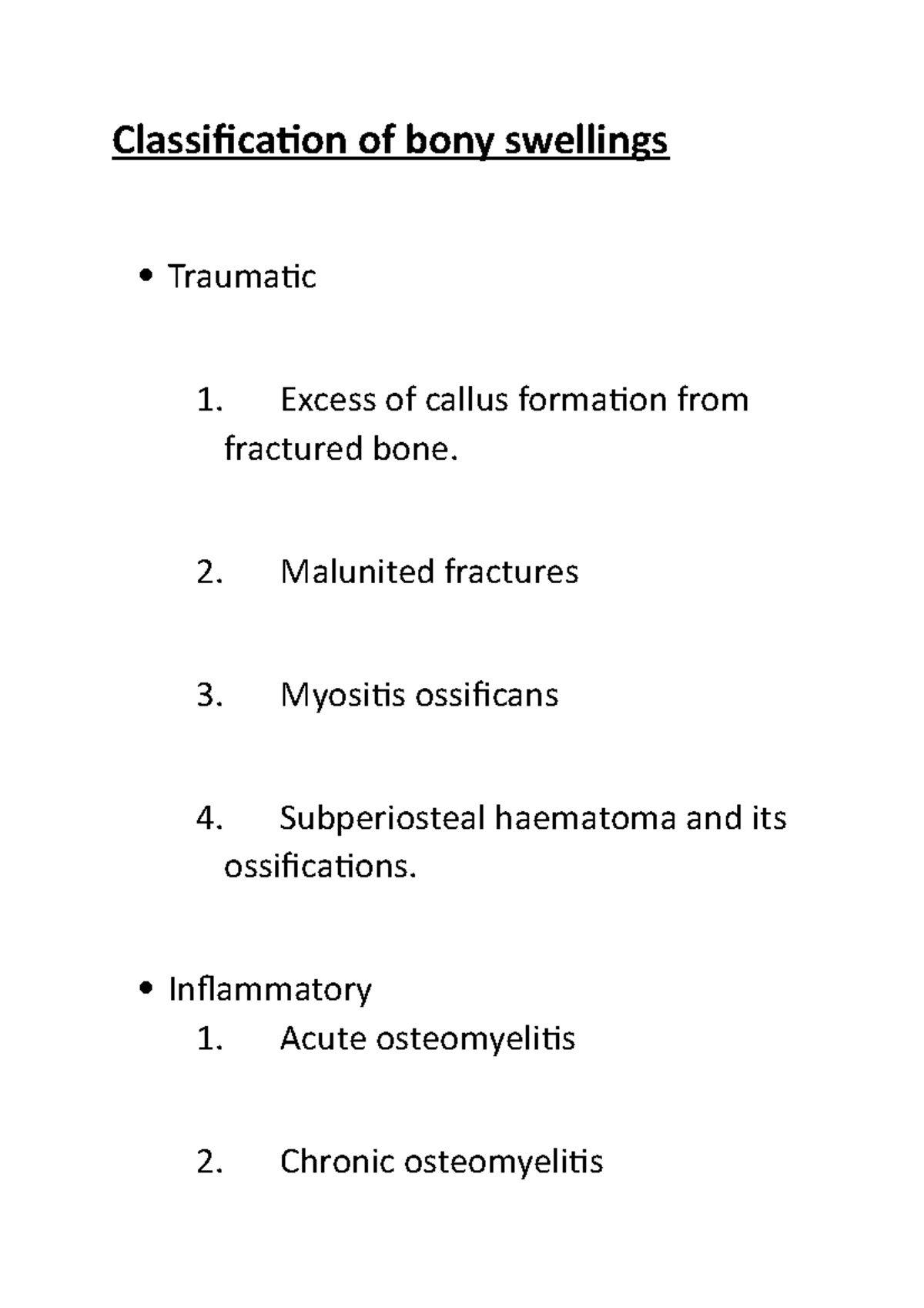 Classification of bony swellings - fractured bone of callus formation ...
