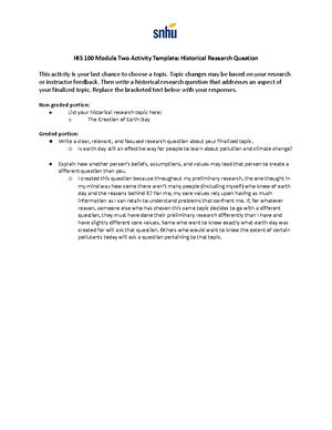 HIS 100 Module 2-1 Activity Research Question Template - Perspectives ...