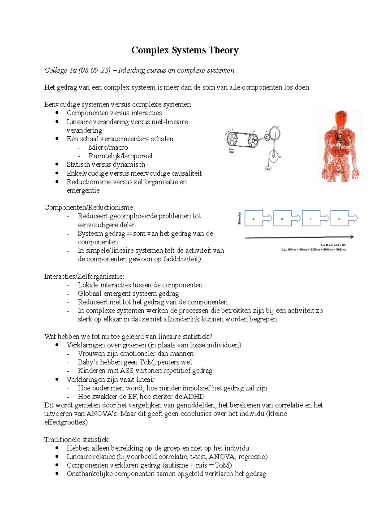 Aantekeningen Complex Systems Theory - Complex Systems Theory College ...