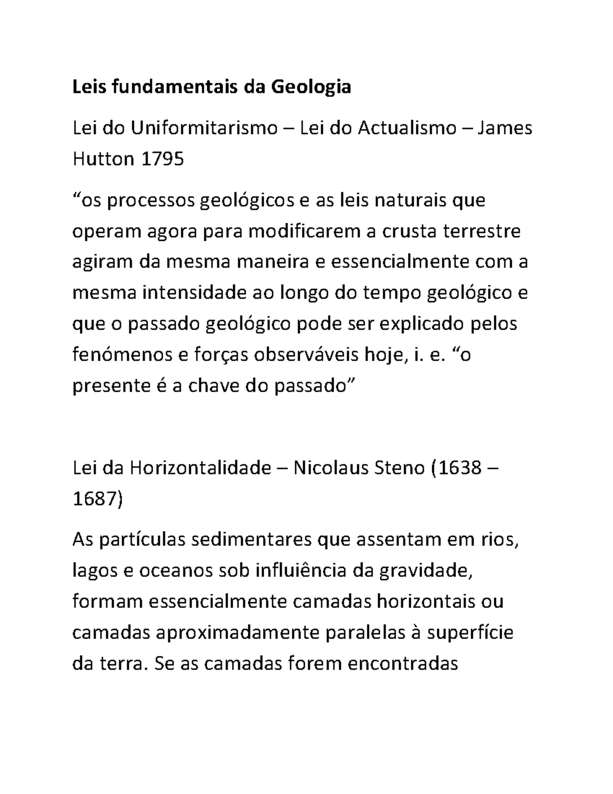 Aula3 Leis fundamentais da Geologia - Leis fundamentais da Geologia Lei ...