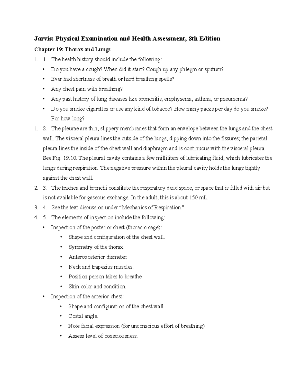 Book Study Guide-Ch 19 - Jarvis: Physical Examination and Health ...