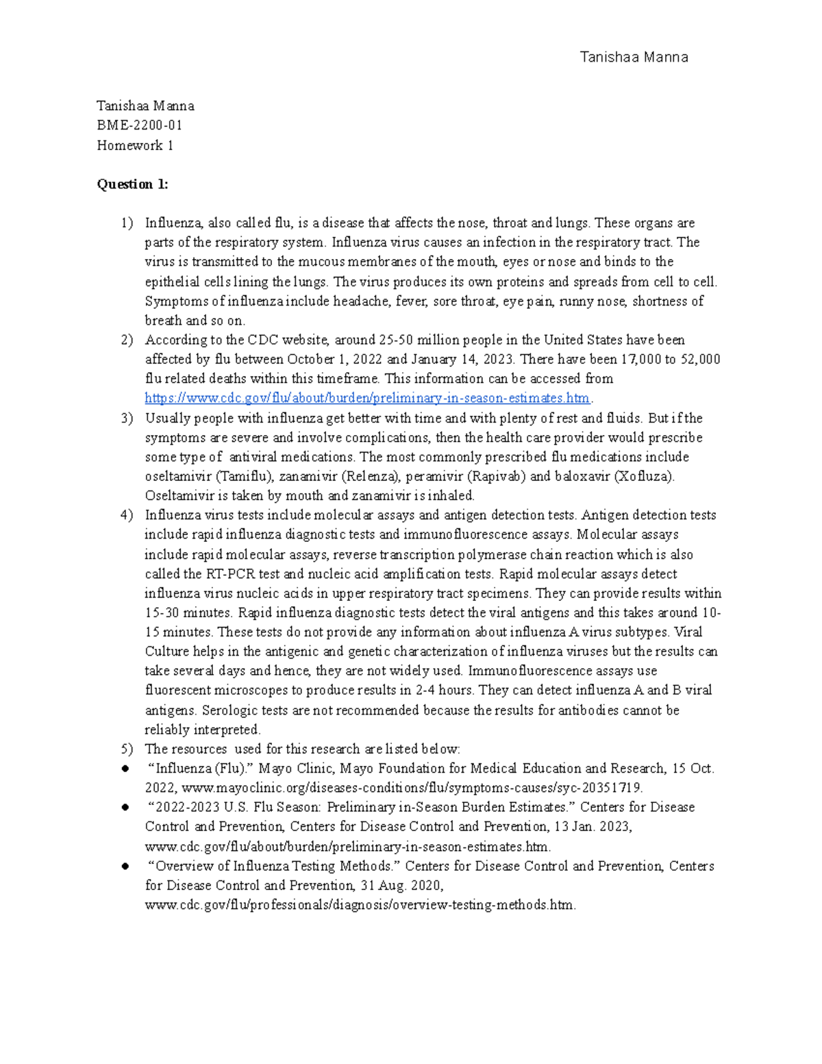 Applied Physiology homework 1 - Tanishaa Manna Tanishaa Manna BME-2200- Homework 1 Question 1 ...