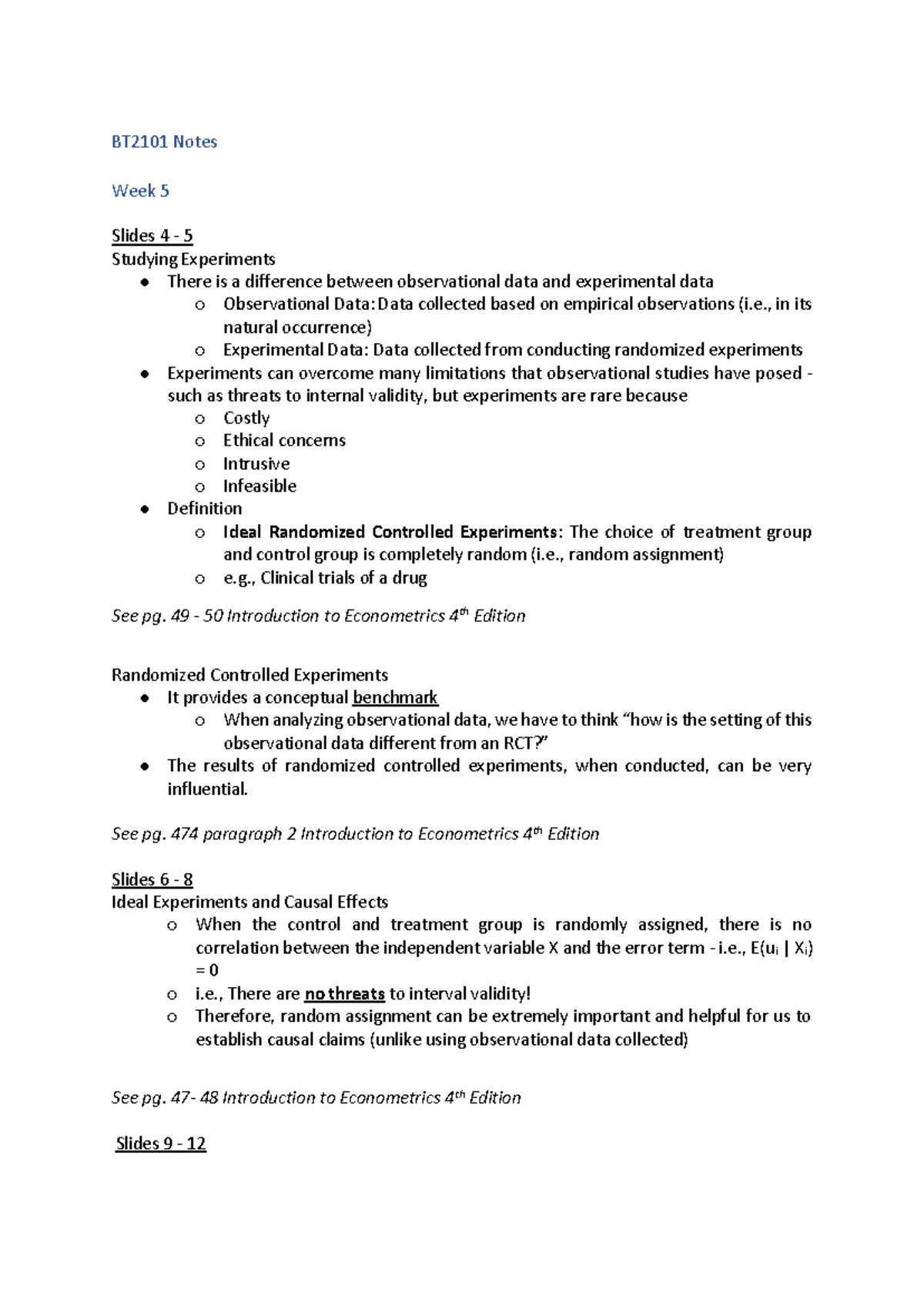 BT2101 week 5 notes - BT2101 Notes Week 5 Slides 4 - 5 Studying ...