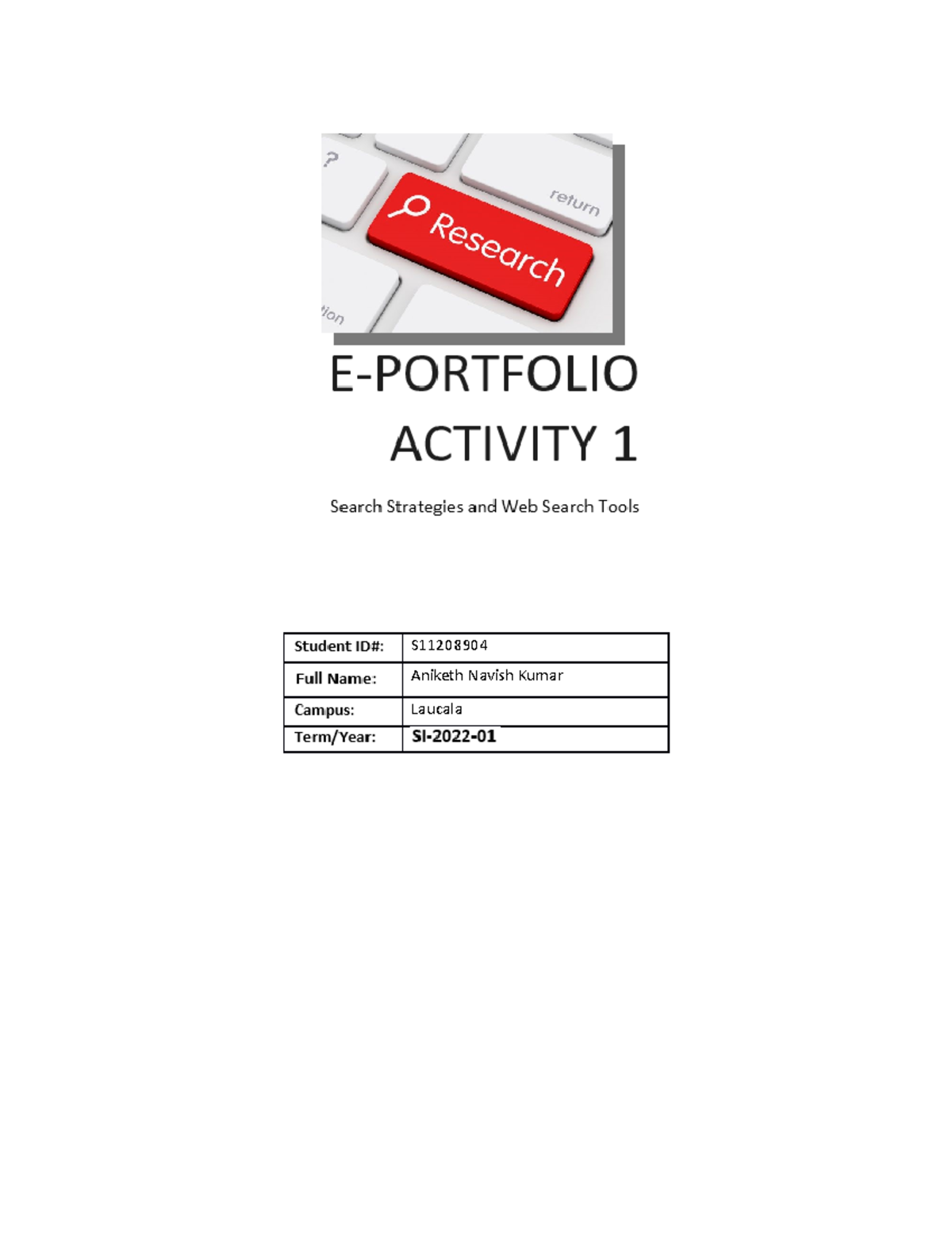 E Portfolio Activity 1 Template-1 - S Aniketh Navish Kumar Laucala ...