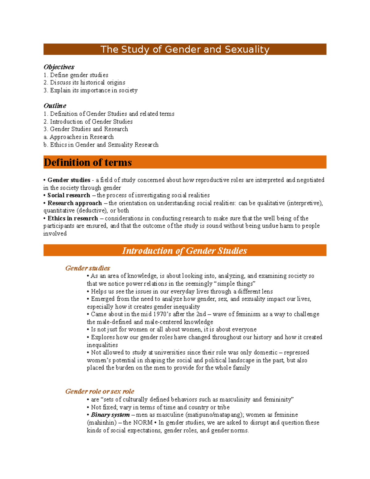 The Study of Gender and Sexuality - The Study of Gender and Sexuality ...