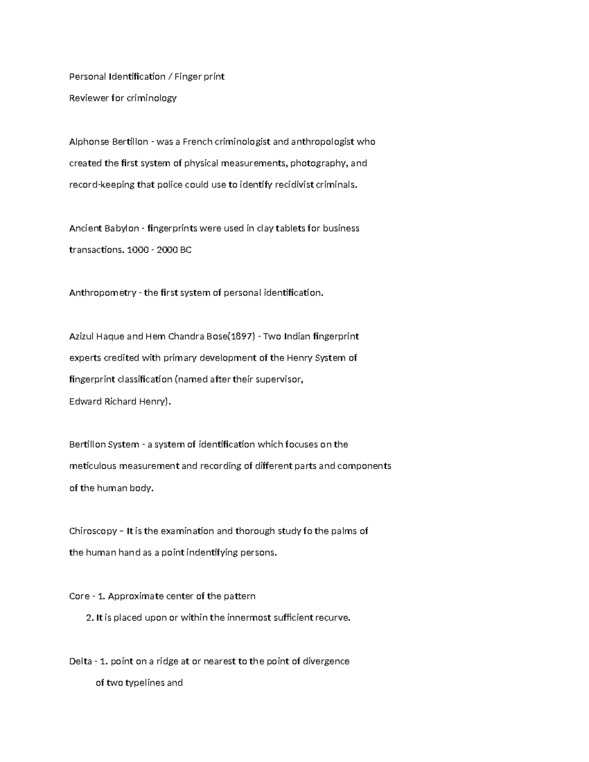 Dactyloscopy - Read and apply - Personal Identification / Finger print ...