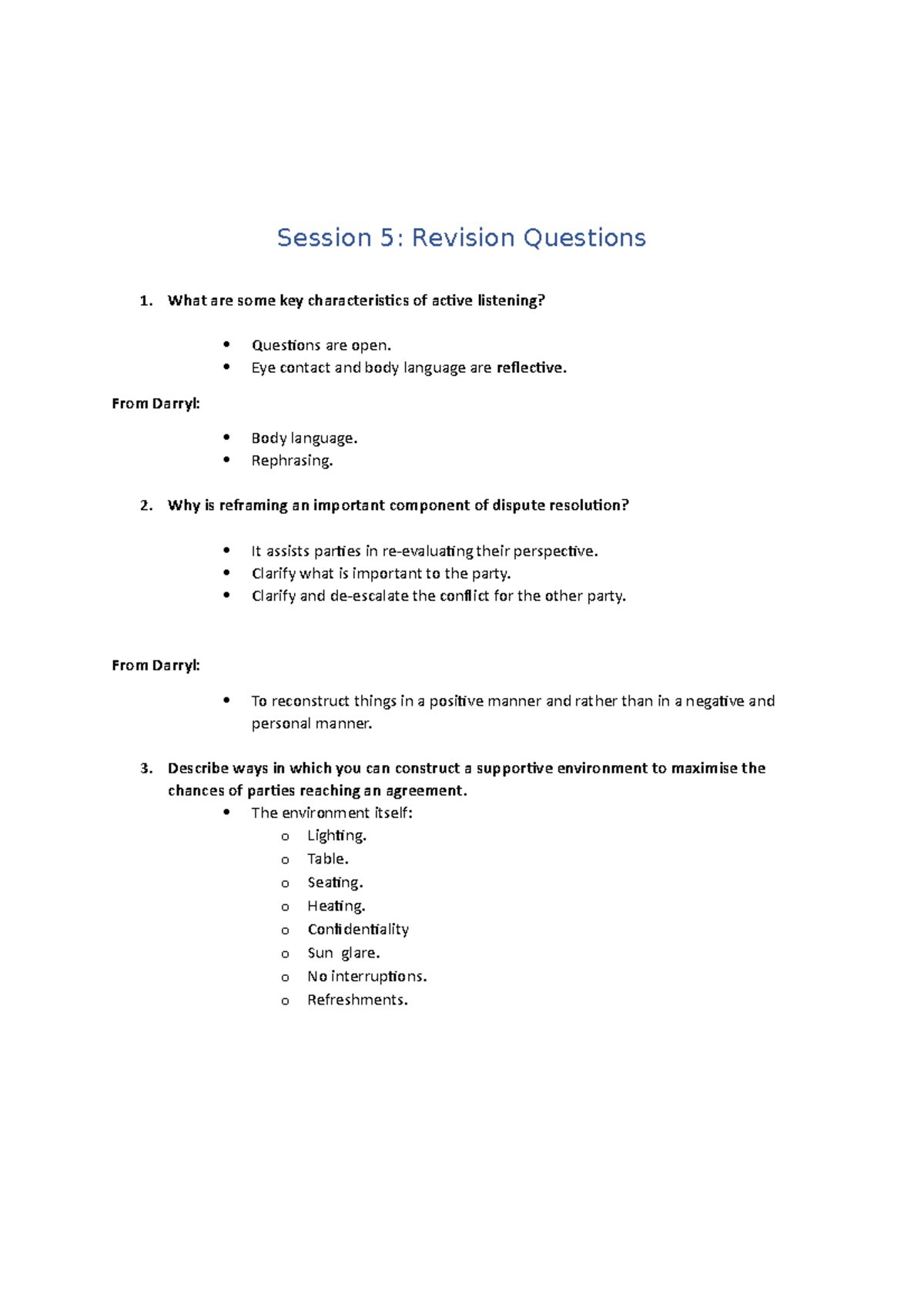 ADR Revision Questions - Session 5 - Session 5: Revision Questions What ...