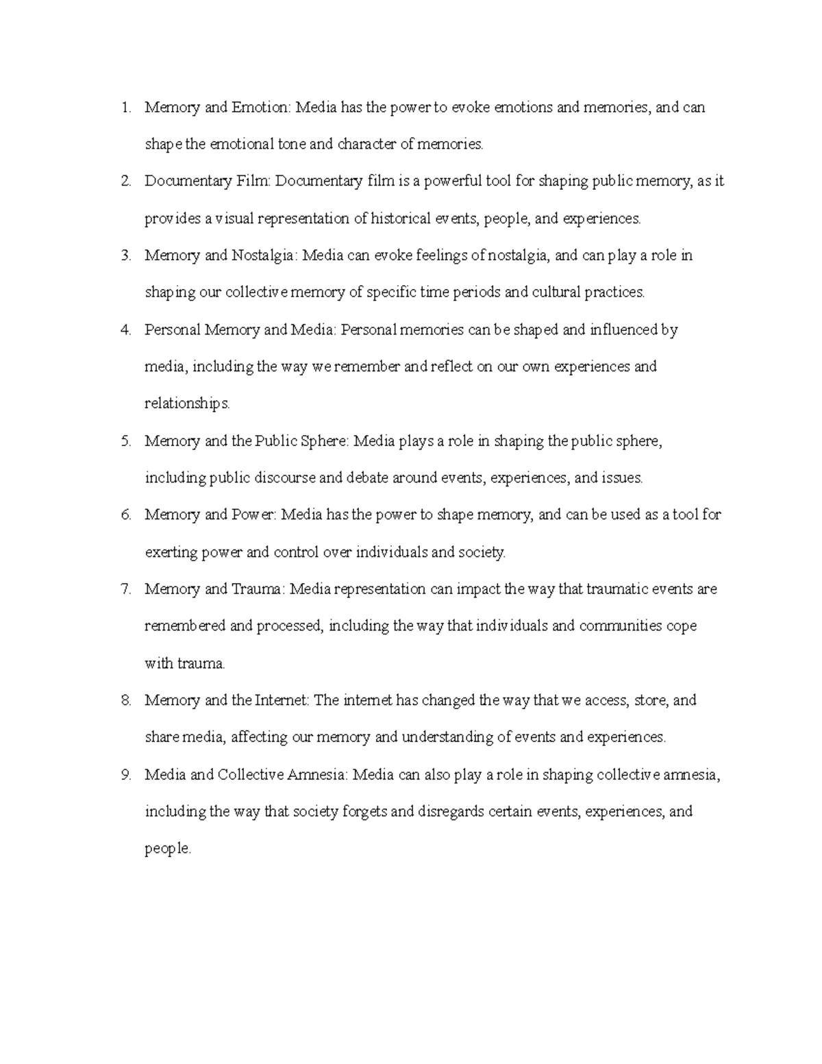 Media and Memory Notes Part 3 - Memory and Emotion: Media has the power ...