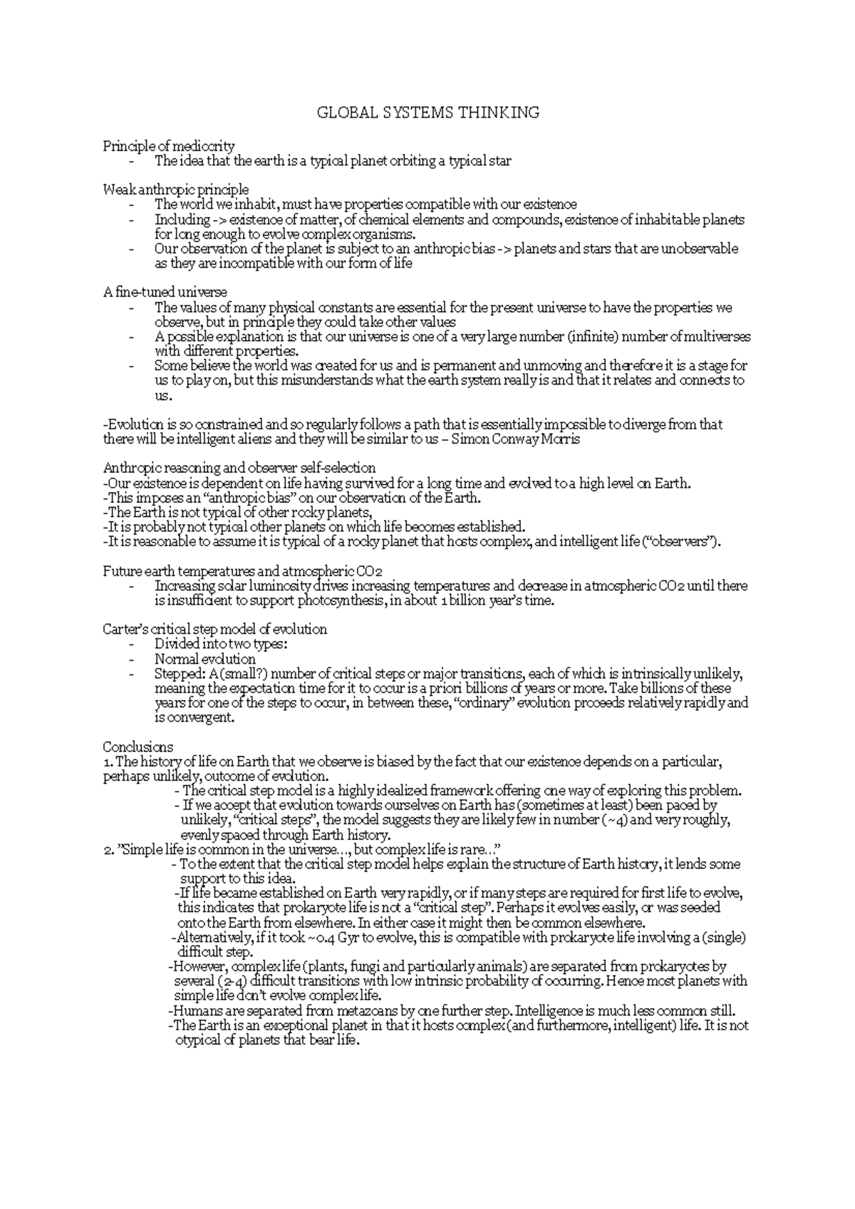 The earth and its importance - GLOBAL SYSTEMS THINKING Principle of ...
