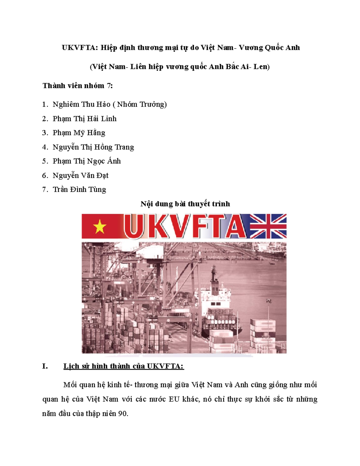Ukvfta-nhóm-7 - tìm hiểu về ukvfta - UKVFTA: Hiệp định thương mại tự do ...