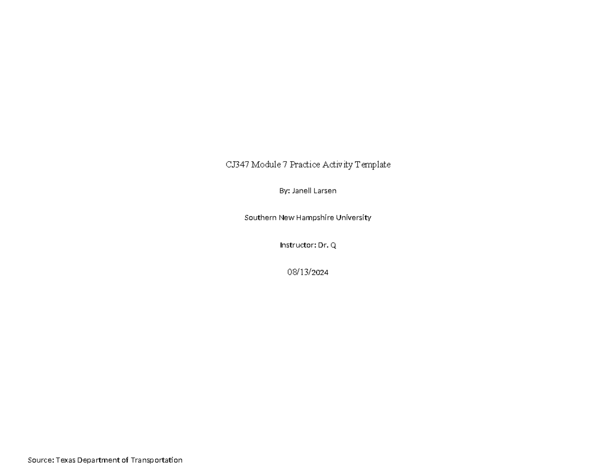 CJ 347 Module Seven Practice Activity Template Final Draft - CJ347 ...