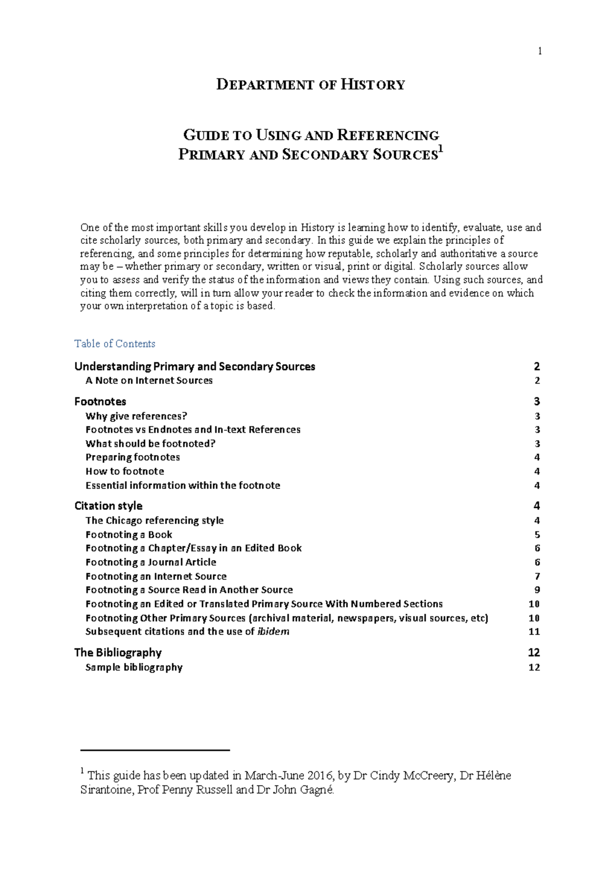 Dept of History Guide to referencing - DEPARTMENT OF HISTORY GUIDE TO ...