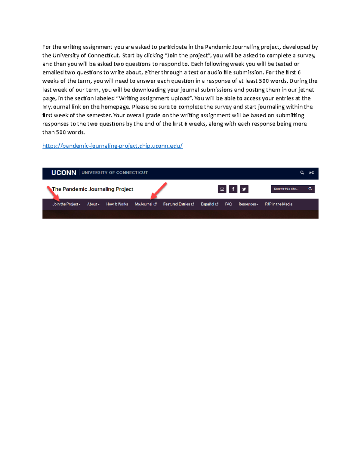 Pandemic journaling project - Start by clicking “Join the project”, you ...