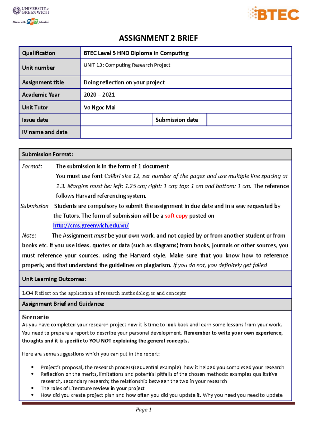 Assignment 2-guided - ASSIGNMENT 2 BRIEF Qualification BTEC Level 5 HND ...