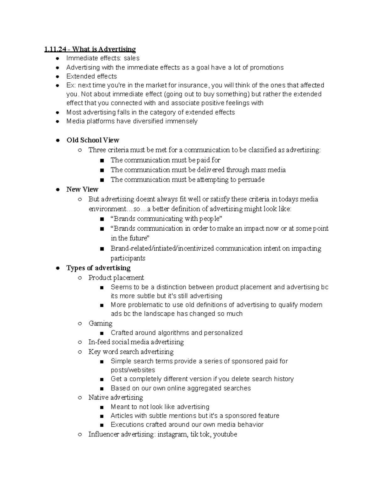 ADPR 3100 Exam 1 - Lecture notes for professor Nathaniel Evans for ADPR ...
