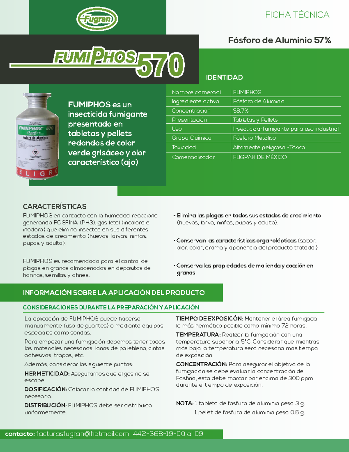 Ficha Tecnica Fumiphos 2020 - TIEMPO DE EXPOSICÓN: Mantener el área ...