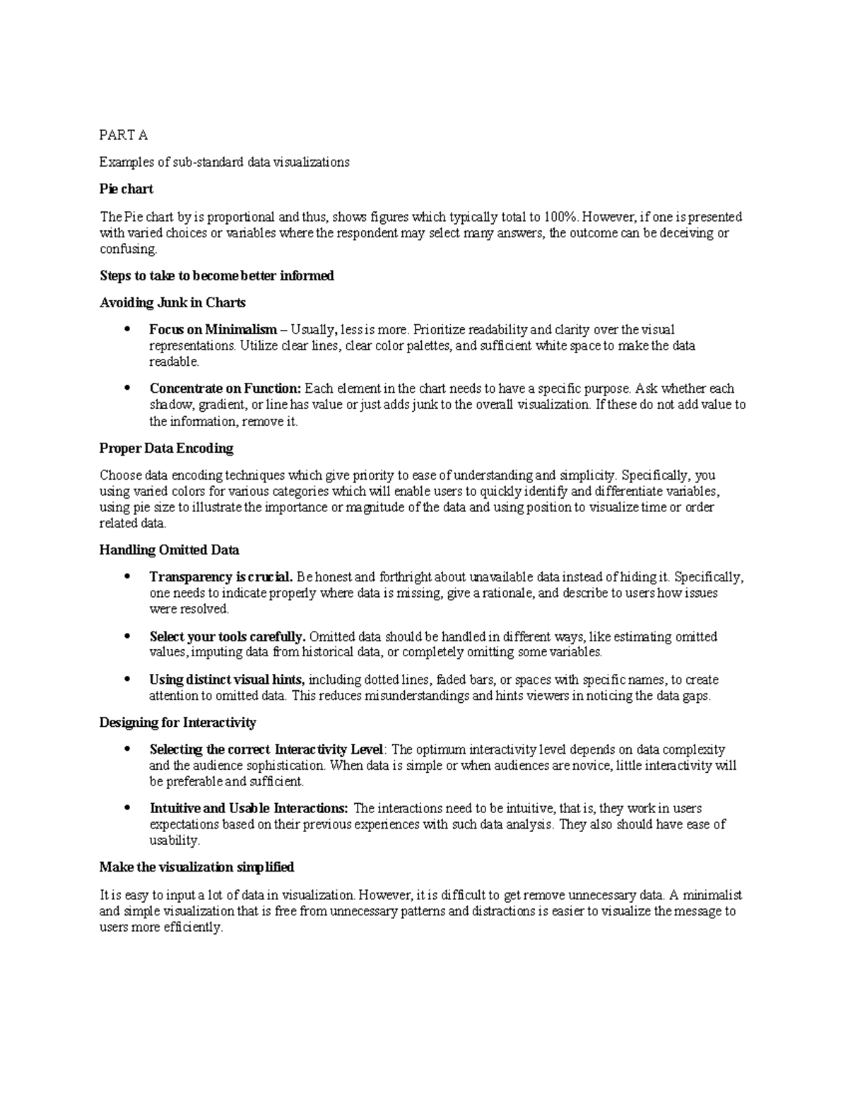 Data visualizations - PART A Examples of sub-standard data ...
