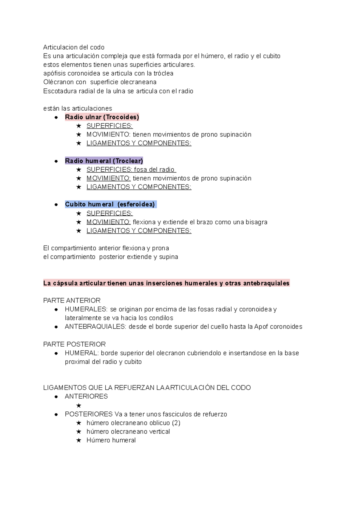 5. Art Sup, musculos brazo, antebrazo y mani - Articulacion del codo Es ...