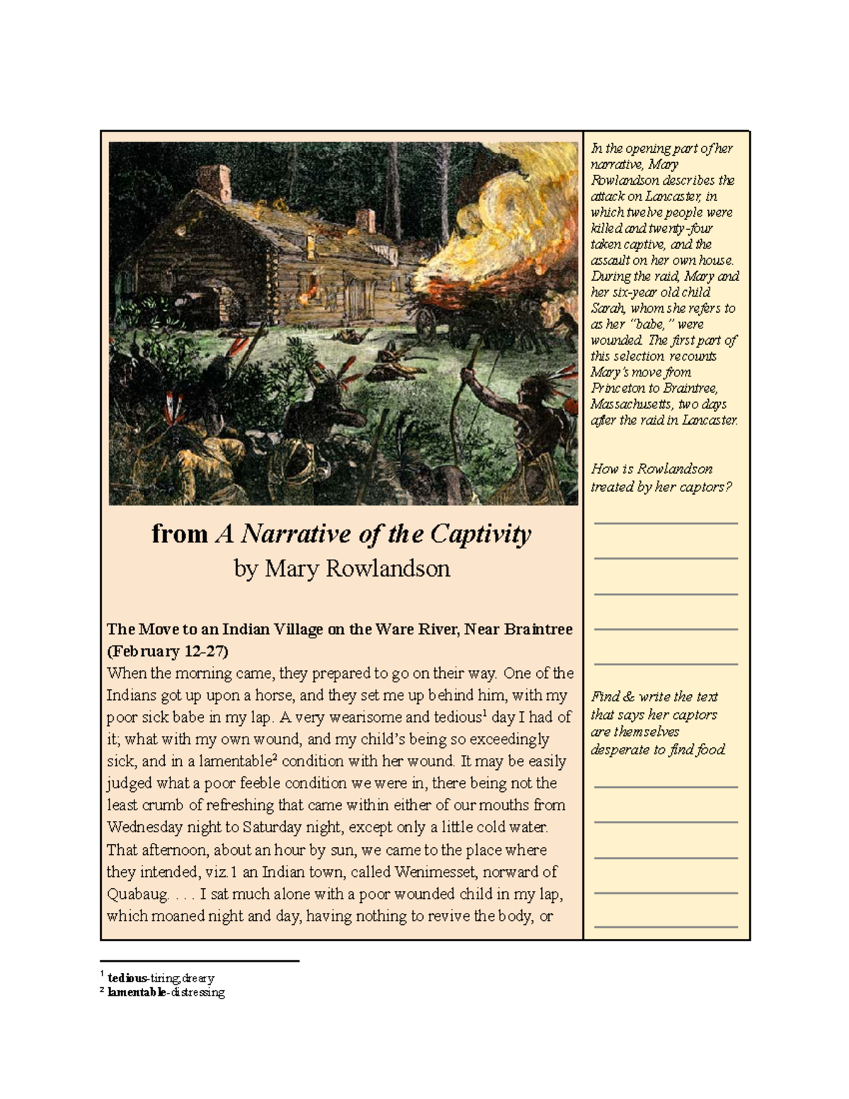 A Narrative of the Captivity of Mary Rowlandson - from A Narrative of ...