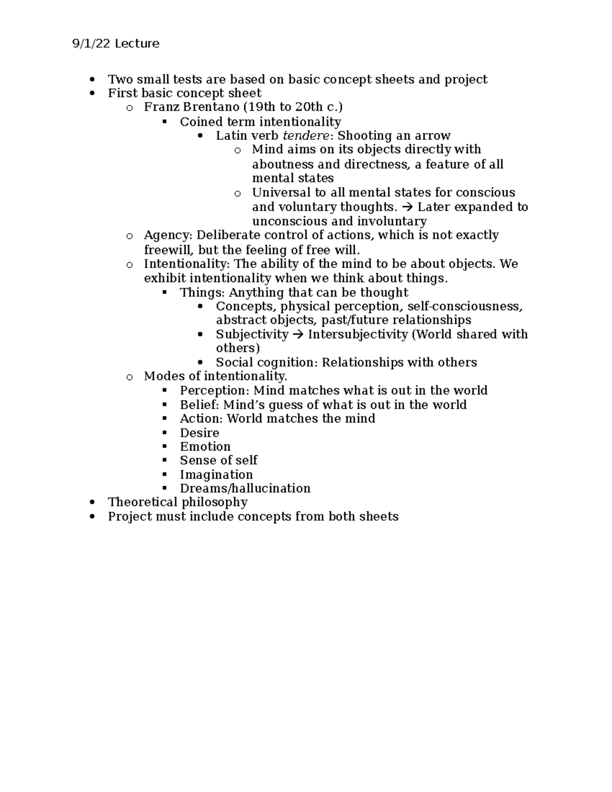 9-1-22 Lecture - Fall 2022 - 9/1/22 Lecture Two small tests are based ...
