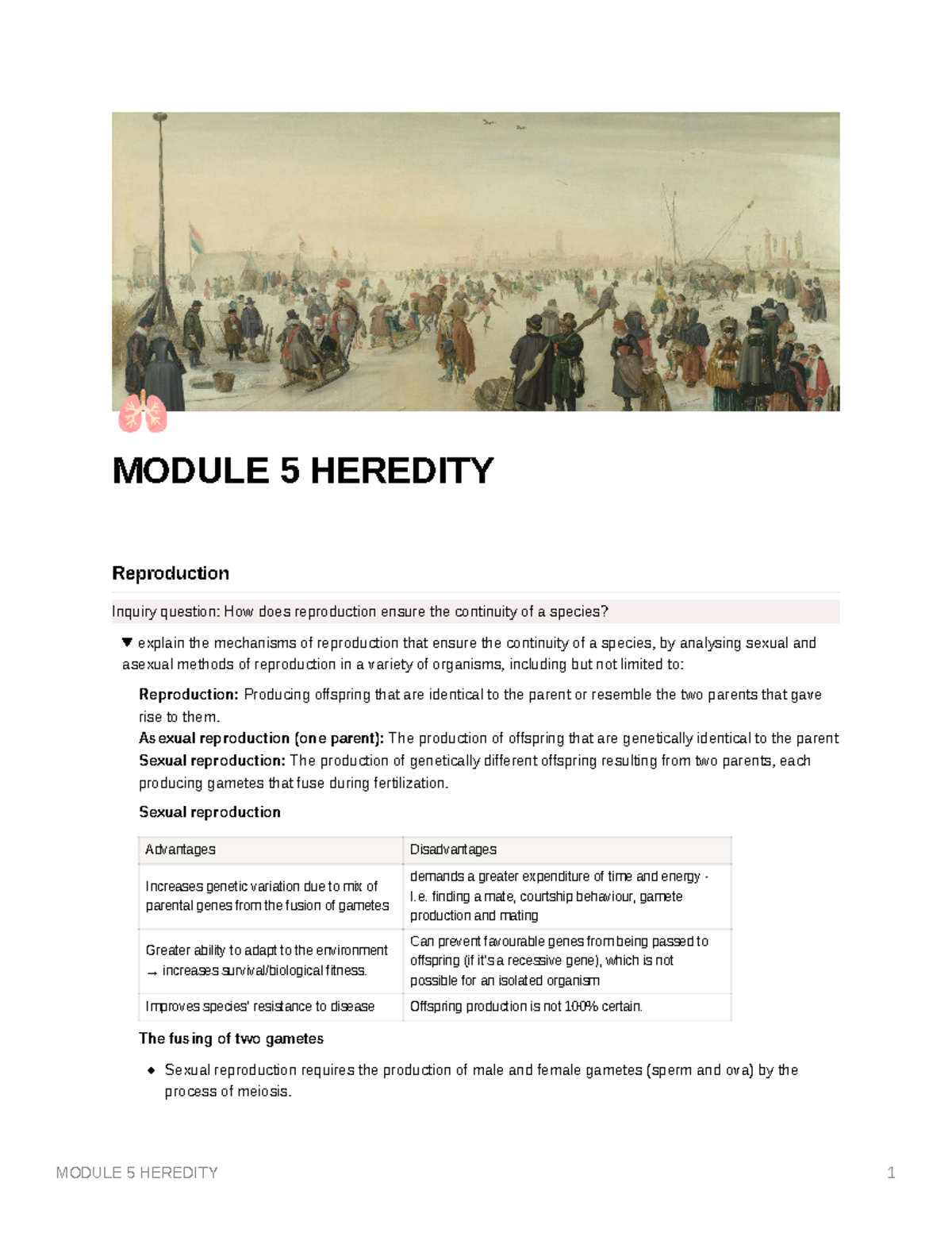 Module 5 Heredity - 🫁 MODULE 5 HEREDITY Reproduction Inquiry question ...